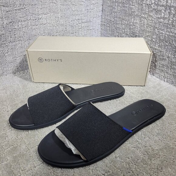 Rothy's | Shoes | Rothys The Slide Black Comfortable Flats Slip On ...